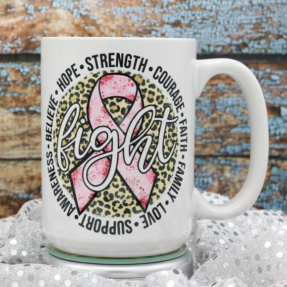 Kitchen | New Fight Breast Cancer 15oz Ceramic Coffee Mug Rts | Poshmark
